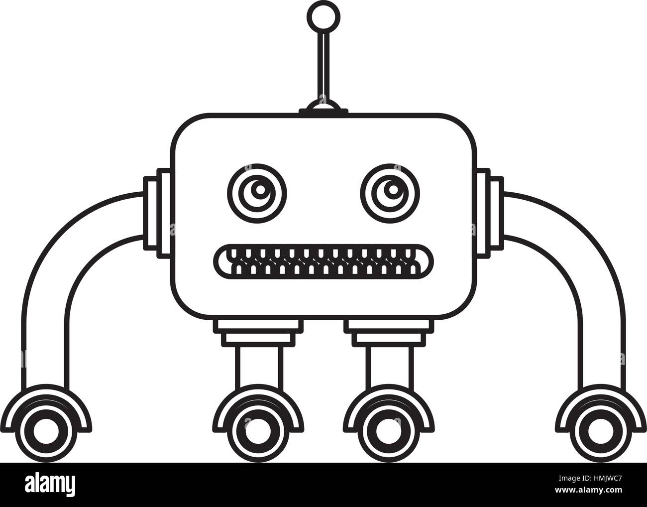 electric robot avatar character vector illustration design Stock Vector ...