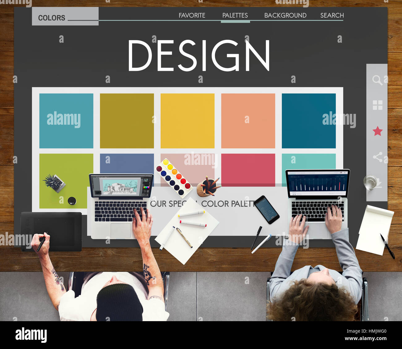 Colour Shade Design Colourful Palette Concept Stock Photo - Alamy