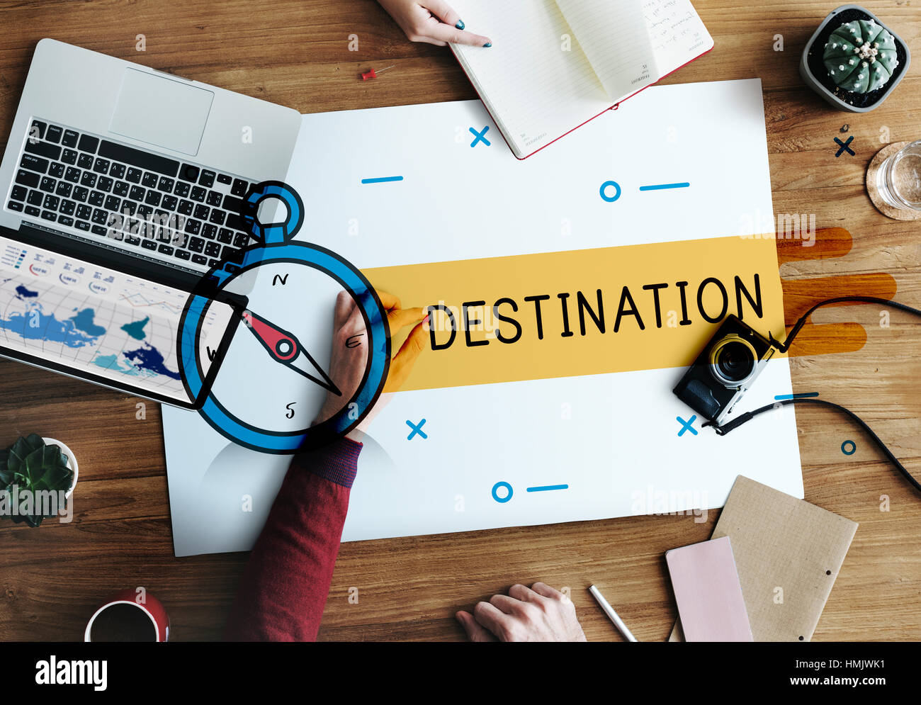 Destination Navigation Compass Graphic Concept Stock Photo - Alamy