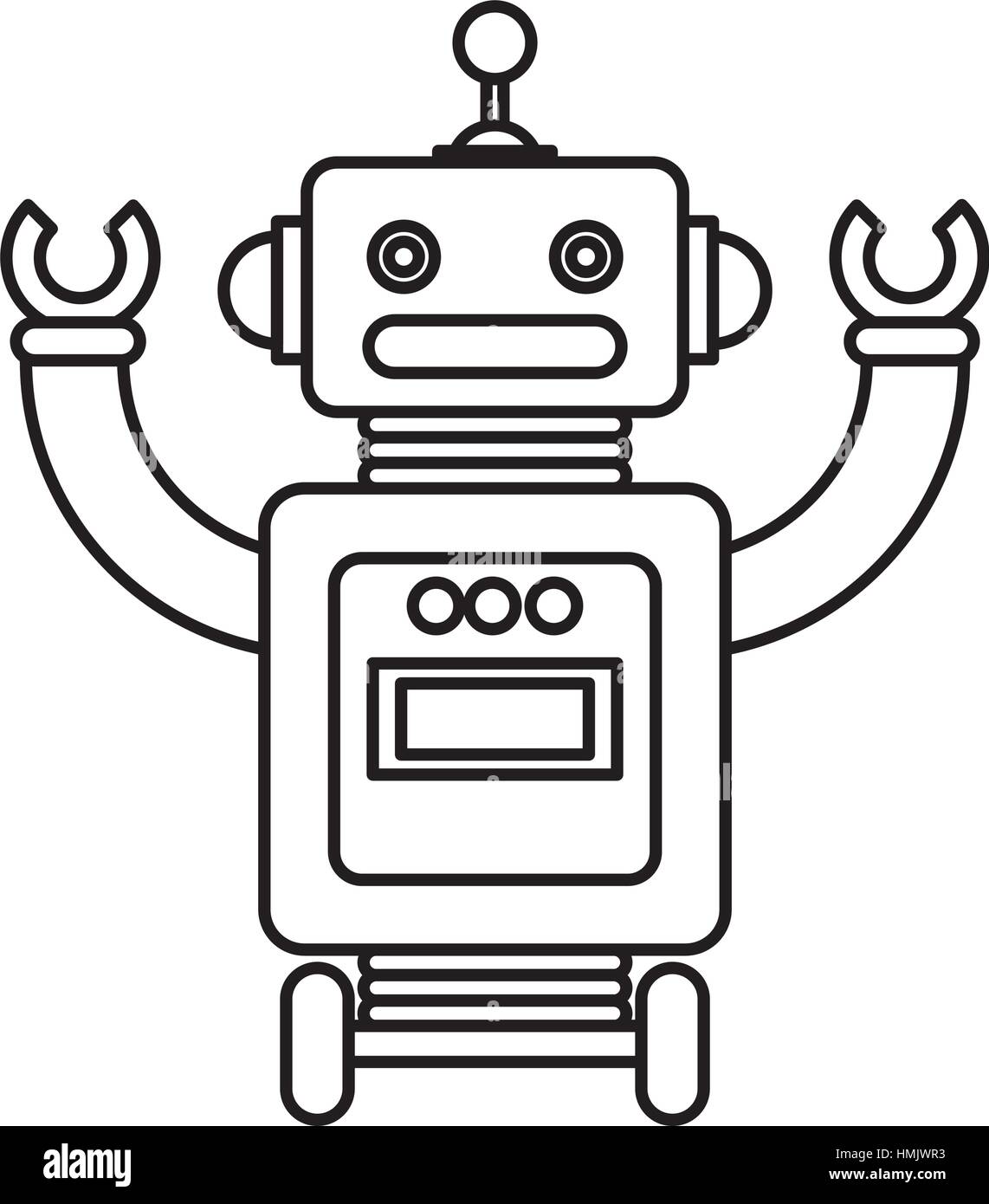 electric robot avatar character vector illustration design Stock Vector ...