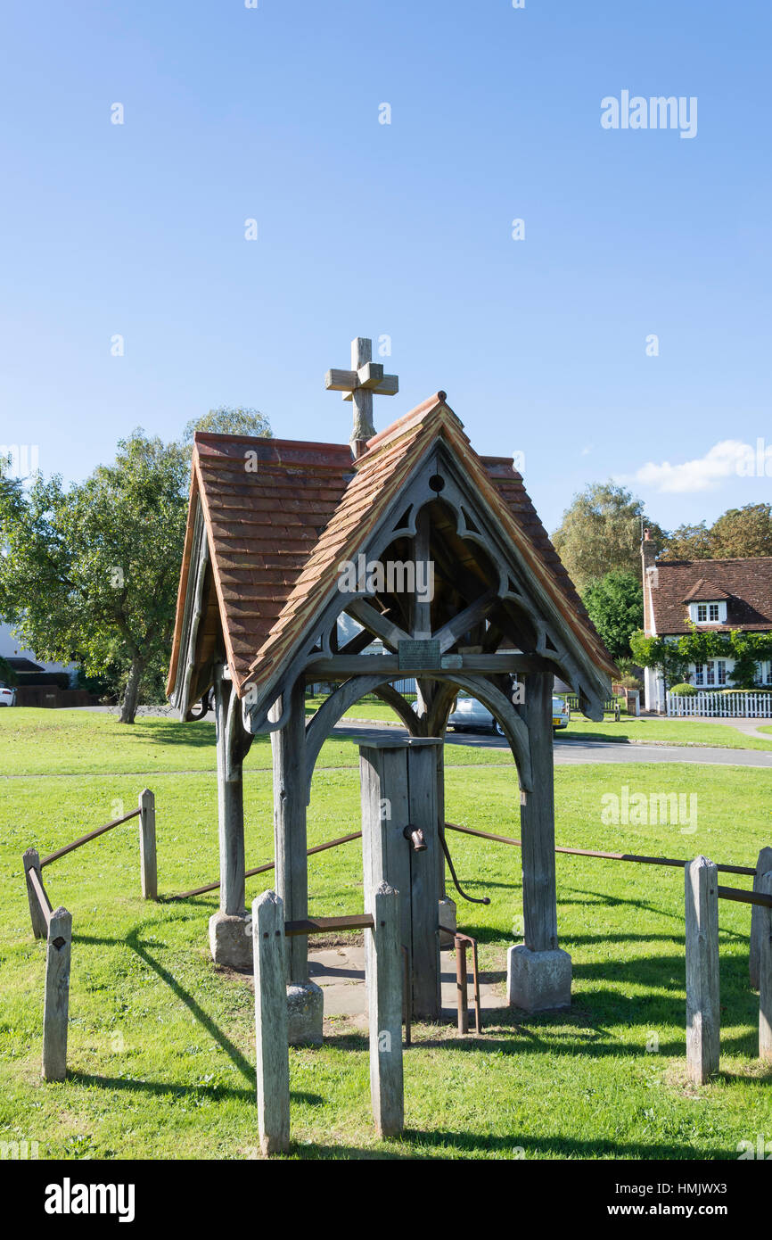 Water pump on Brockham Green, Brockham, Surrey, England, United Kingdom ...