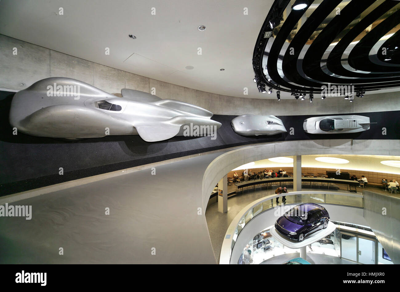 Mercedes Museum, Interior, on left Mercedes-Benz world record car T 80 ...