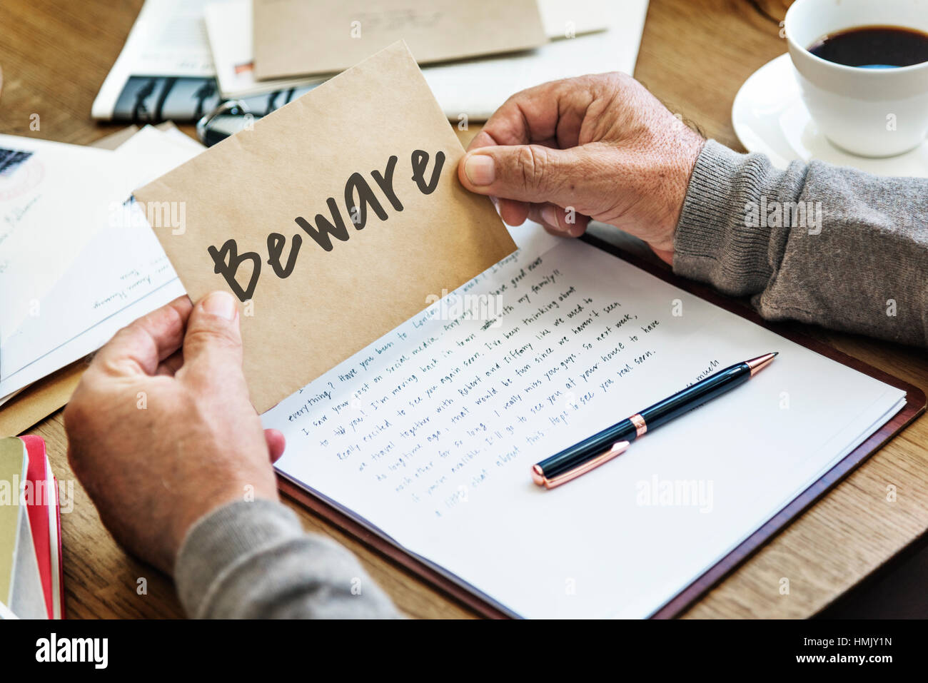 Beware Safety Risk Assessment Surveillance Concept Stock Photo - Alamy