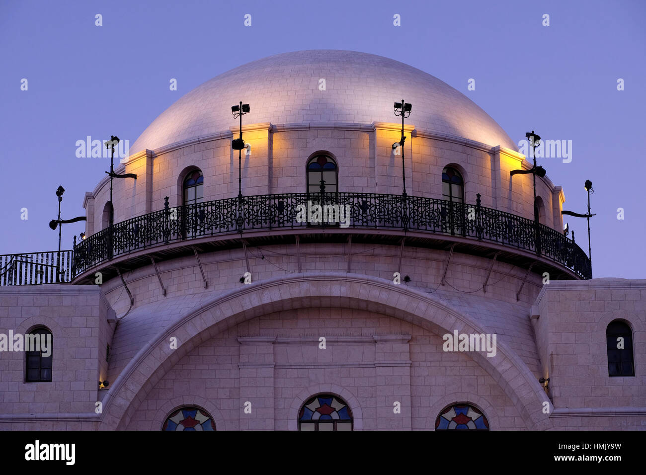 View of the reconstructed Hurva synagogue also known as Hurvat Rabbi ...