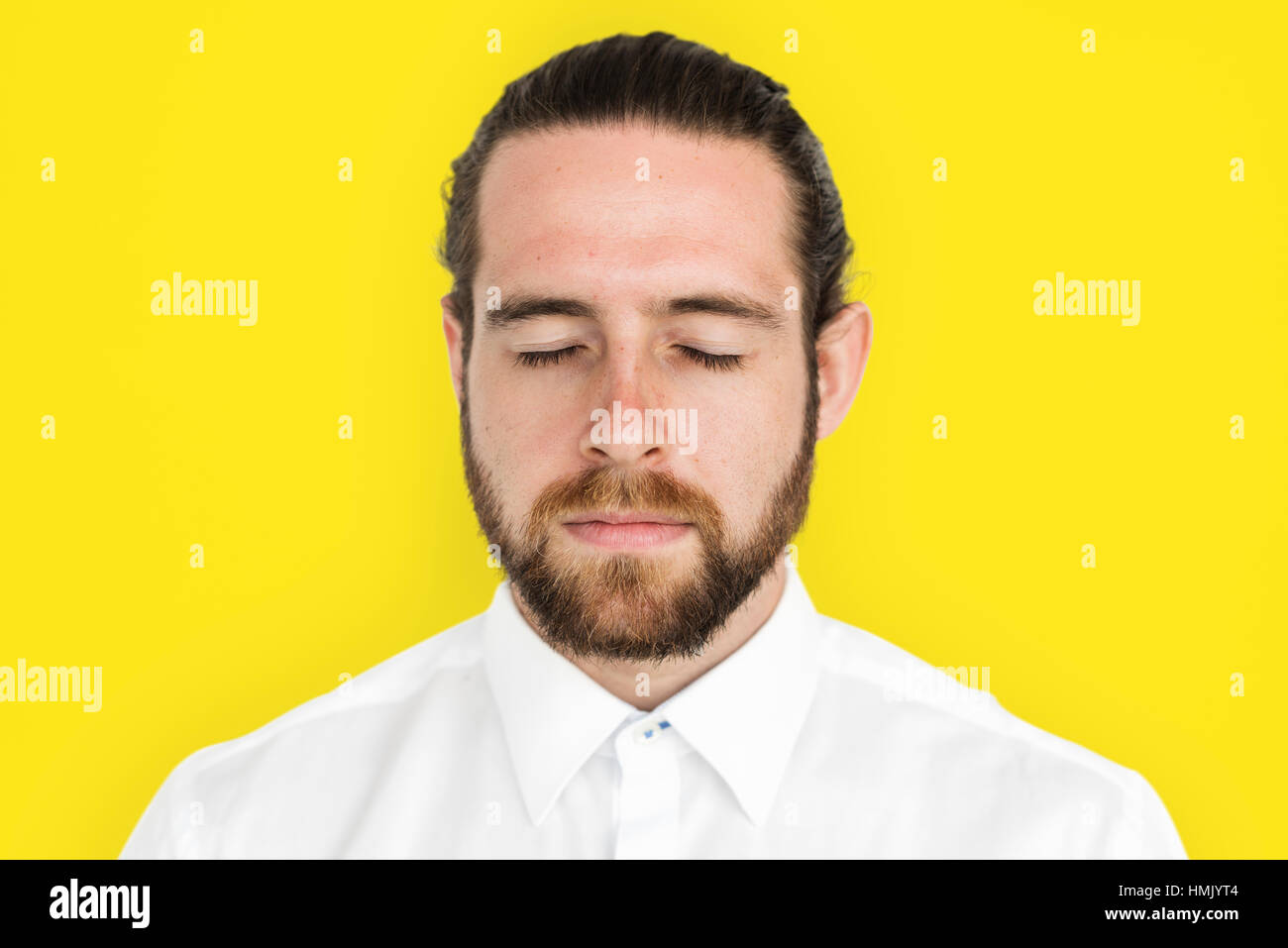 Man Calm Peaceful Serene Silence Meditation Concept Stock Photo - Alamy