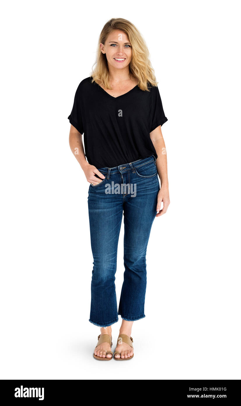 Female Standing Pose Studio Concept Stock Photo - Alamy