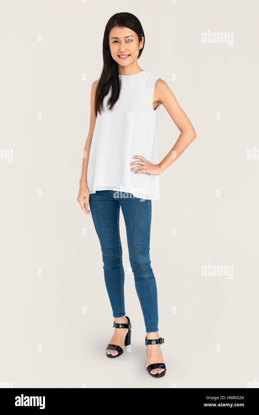 Female Standing Pose Studio Concept Stock Photo - Alamy