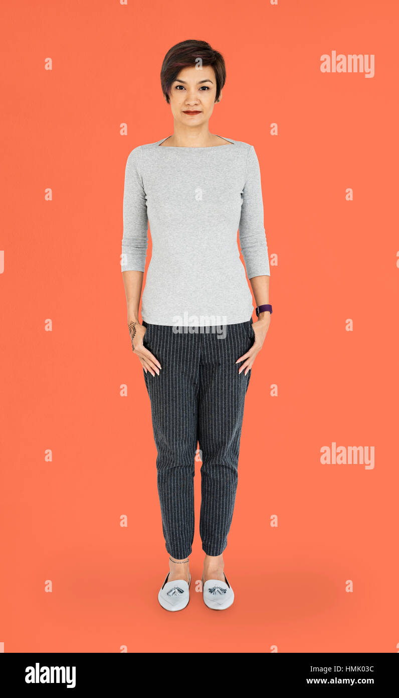 Female Standing Pose Studio Concept Stock Photo - Alamy