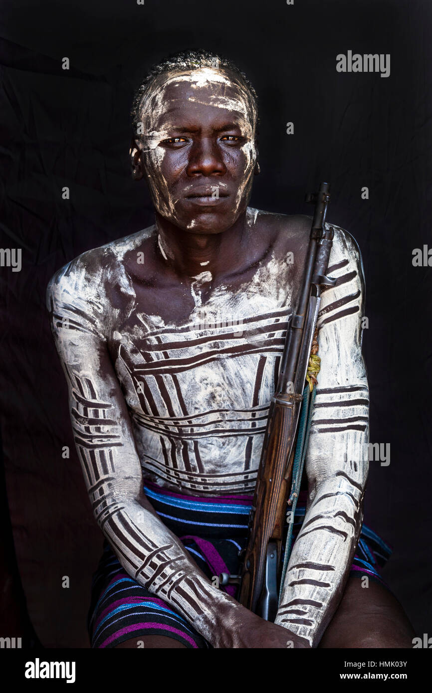 A Portrait Of A Man From The Karo Tribe, Kolcho Village, Omo Valley ...