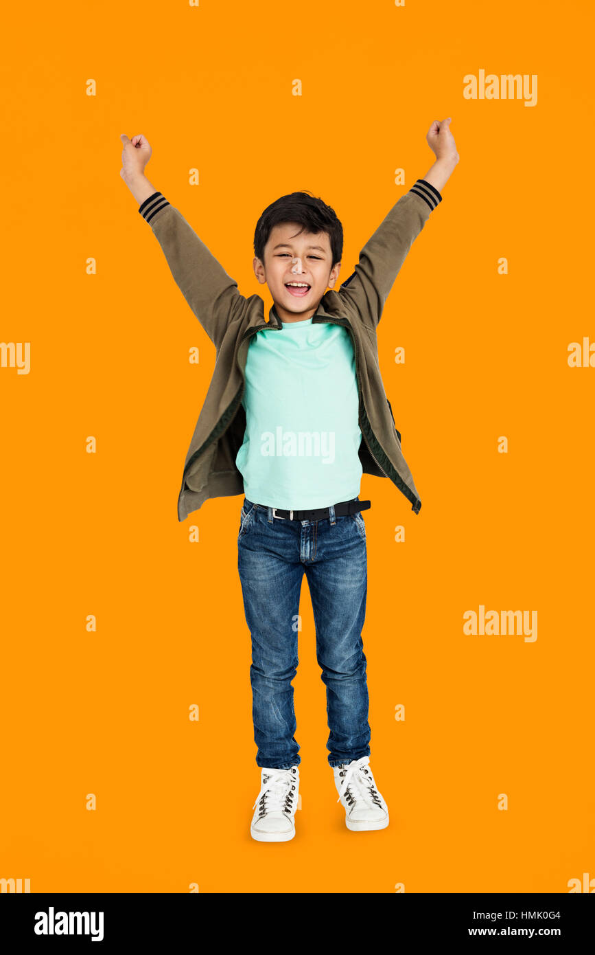 Little Boy Hands Up Concept Stock Photo - Alamy