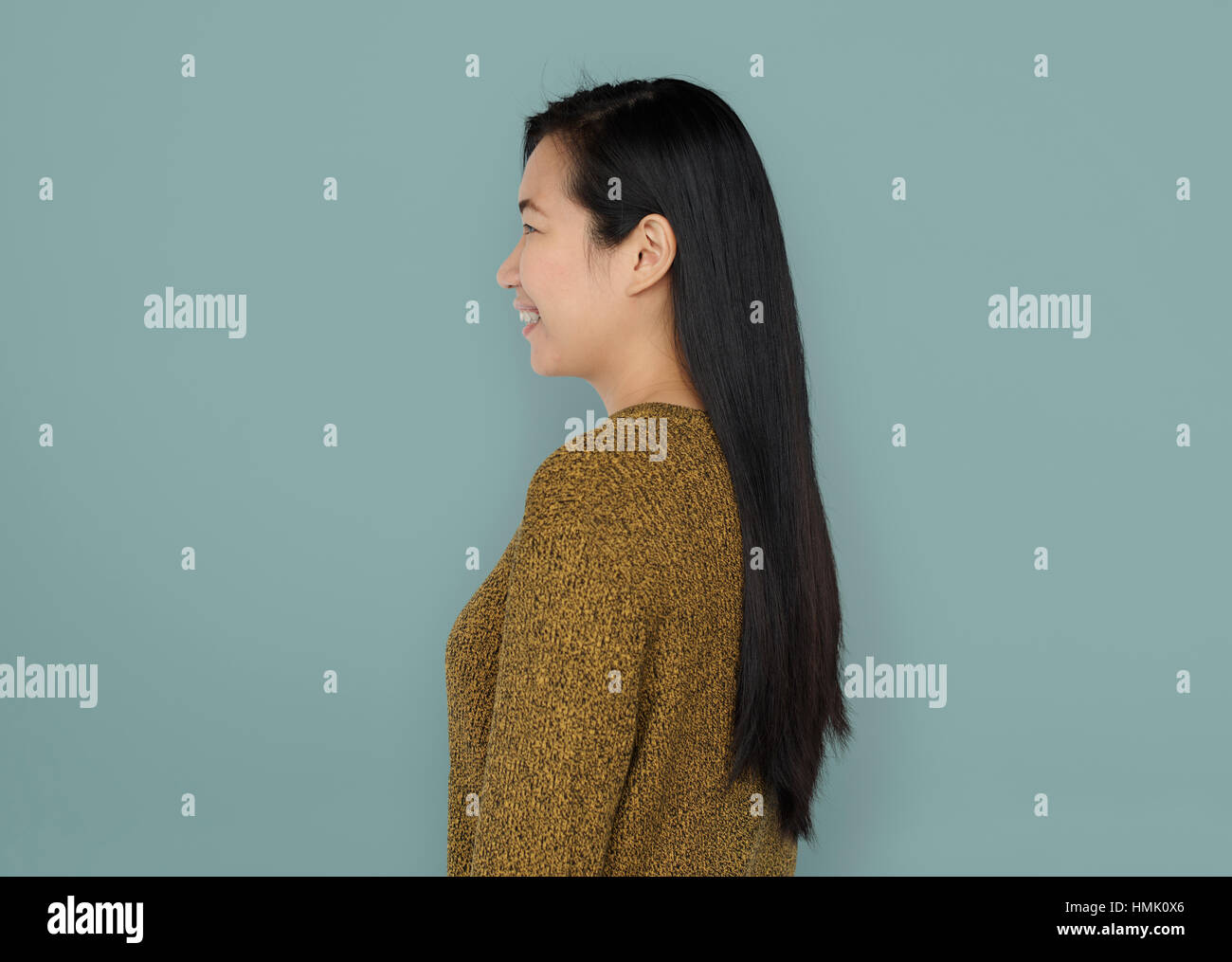Asian Woman Side View Concept Stock Photo - Alamy