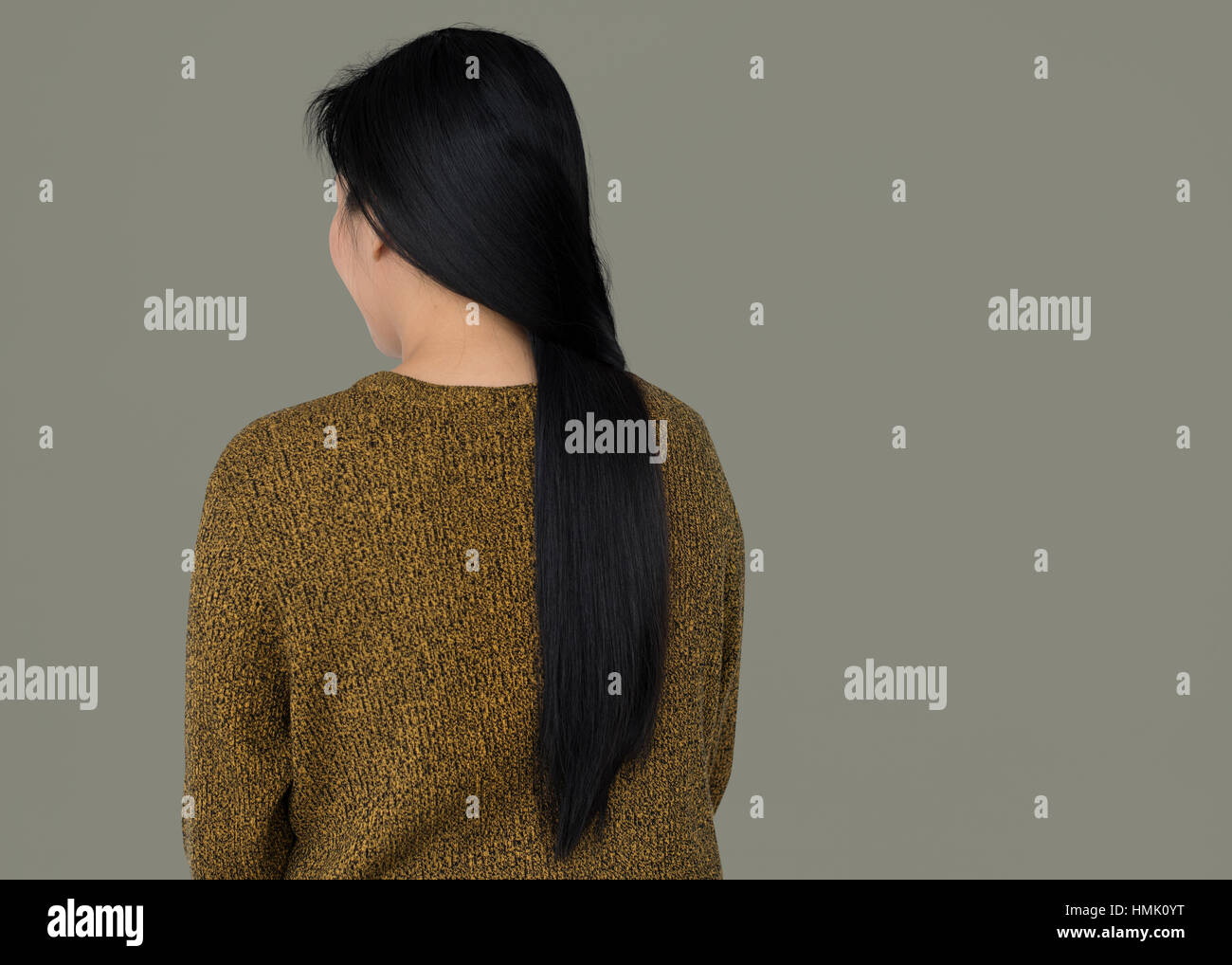 Asian Woman Back View Concept Stock Photo - Alamy