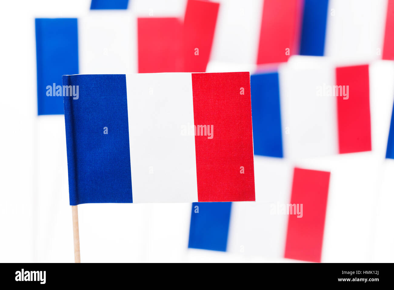 Small paper flag of France with flagpole Stock Photo - Alamy