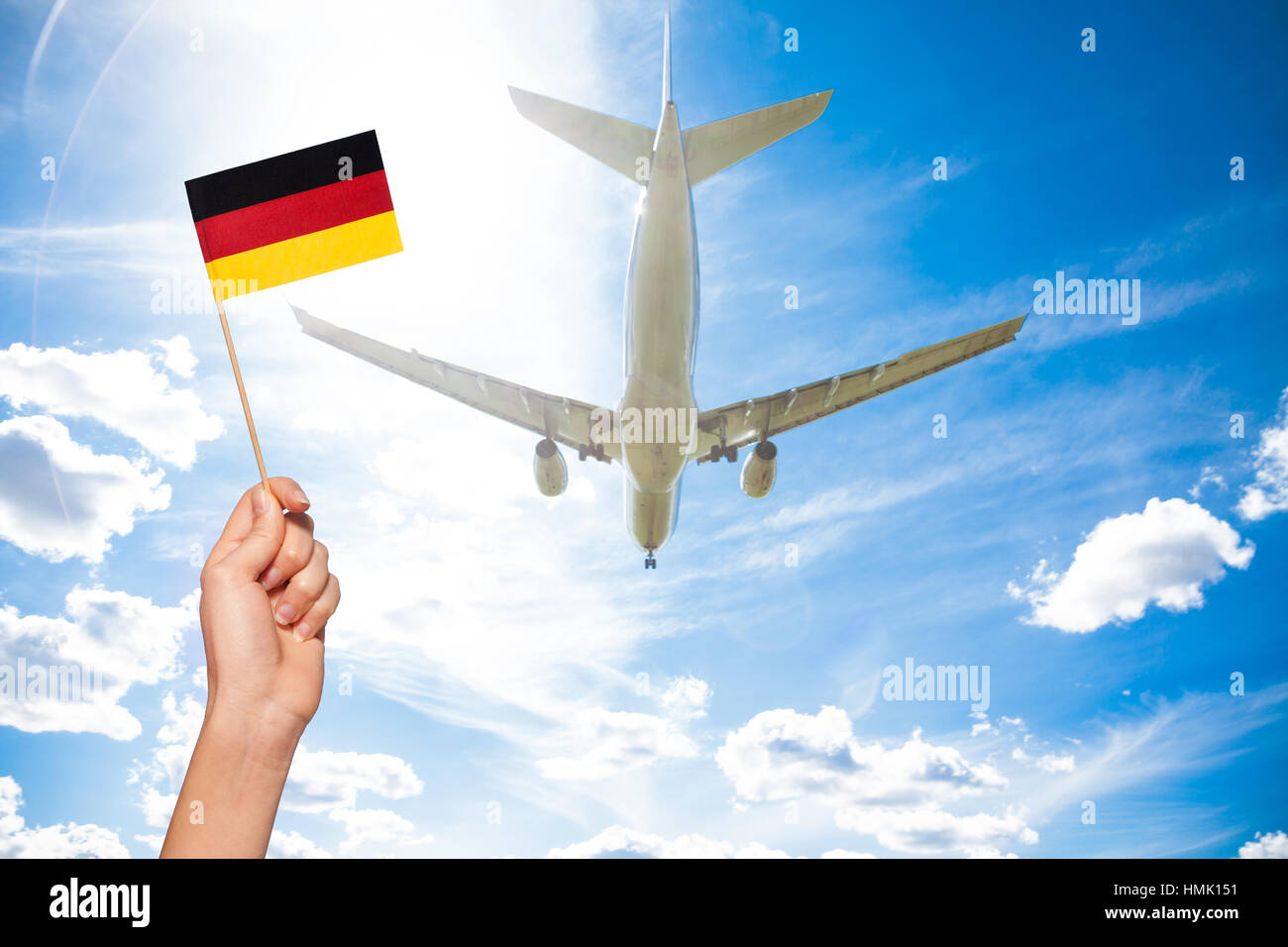 German flag flying against hi-res stock photography and images - Alamy