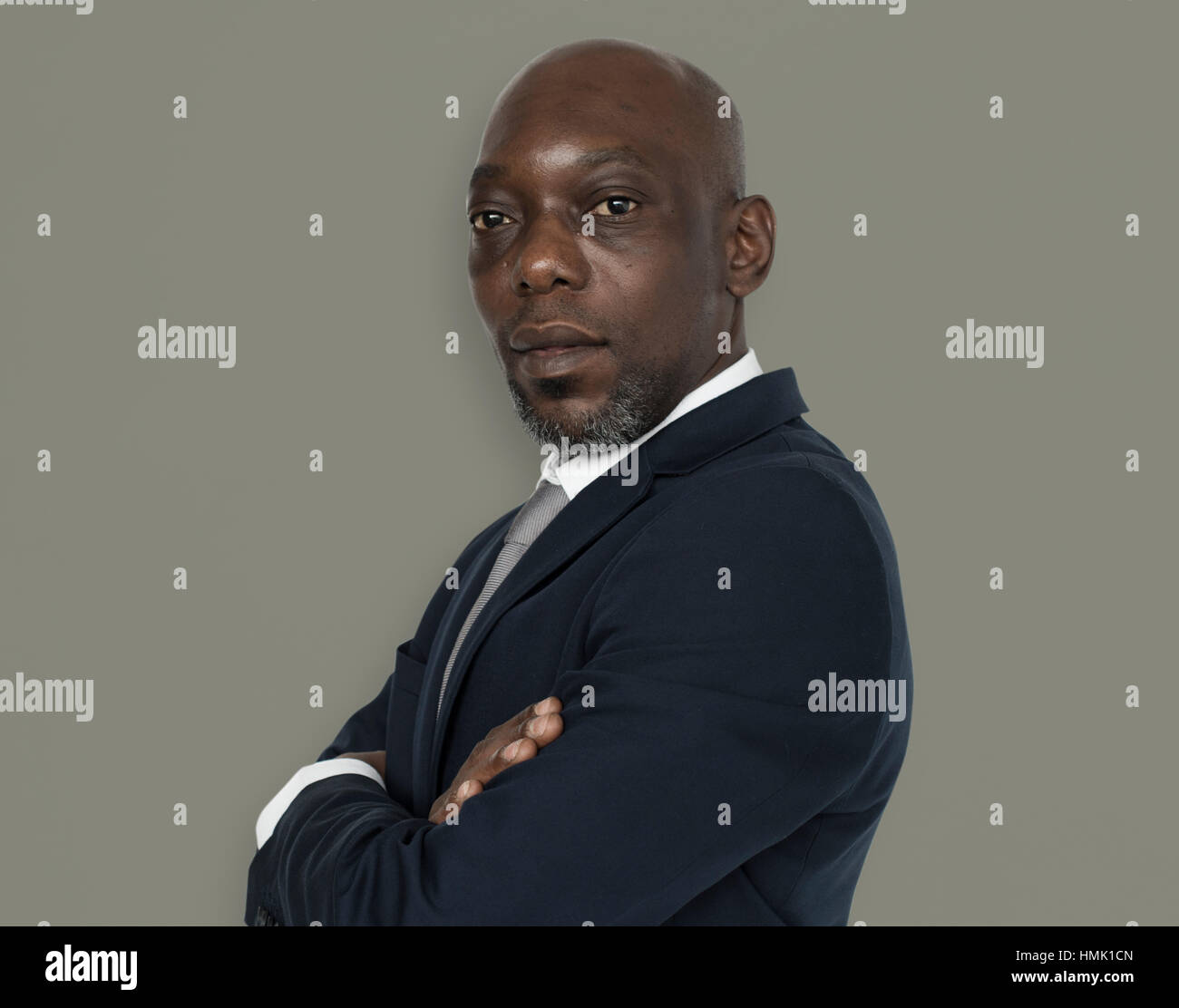 African Descent Man Folding Arms Concept Stock Photo - Alamy