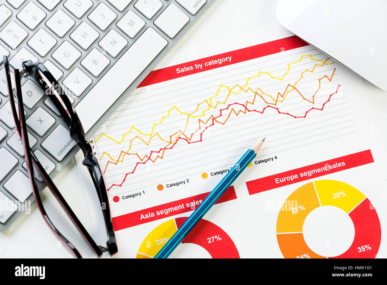 Preparing average sales report Stock Photo - Alamy