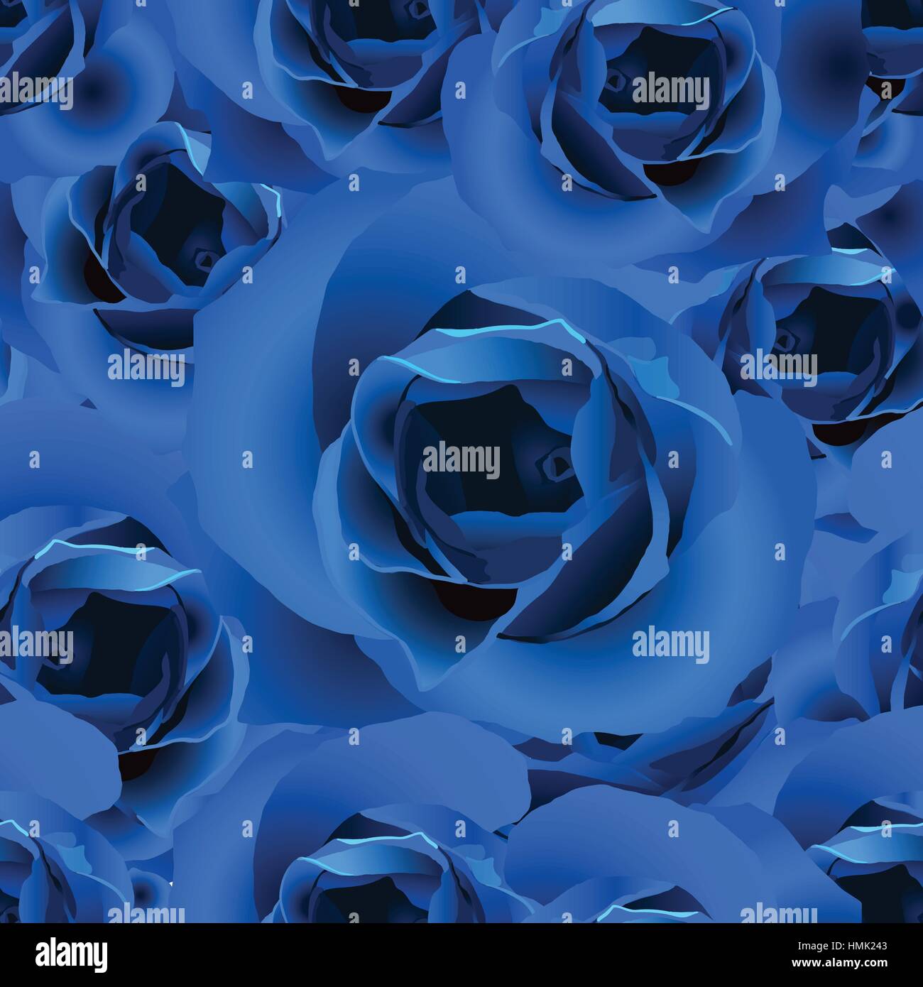 blue roses vector seamless pattern Stock Vector Image & Art - Alamy