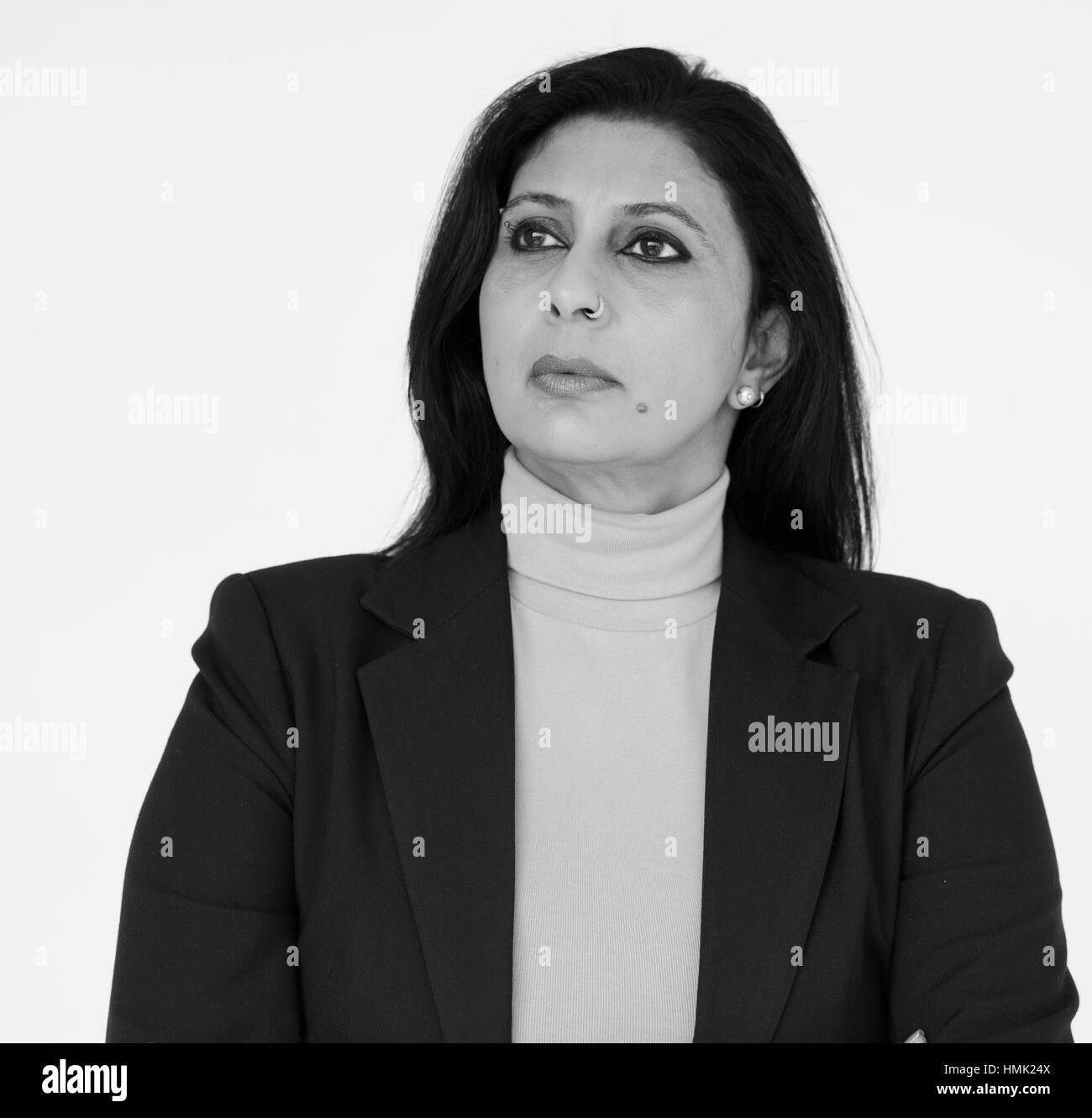 Woman Serious Studio Portrait Concept Stock Photo - Alamy