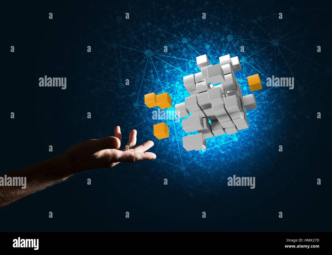 Idea of new technologies and integration presented by cube figure Stock ...