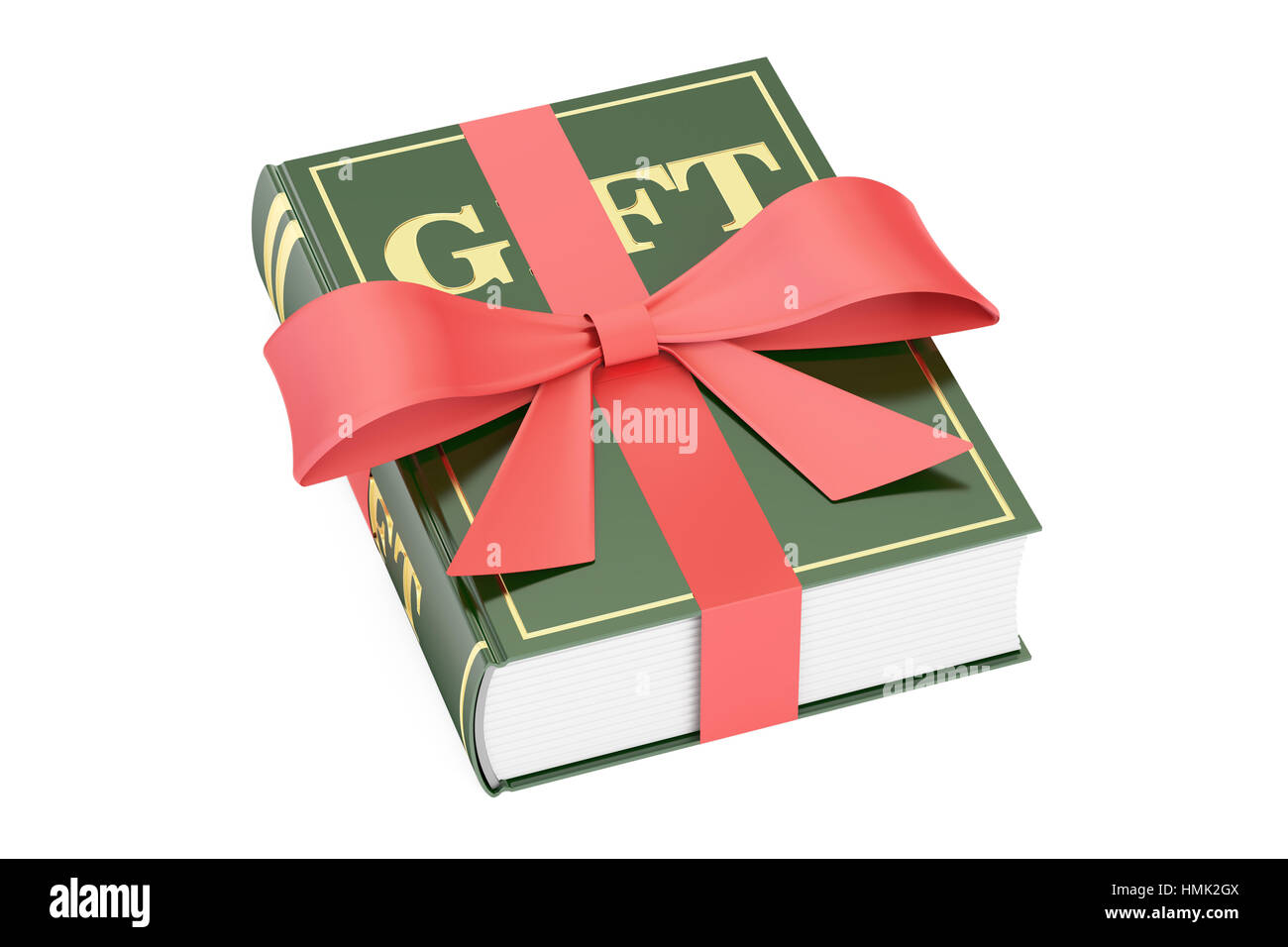 Book with bow and ribbon, present concept. 3D rendering isolated on ...