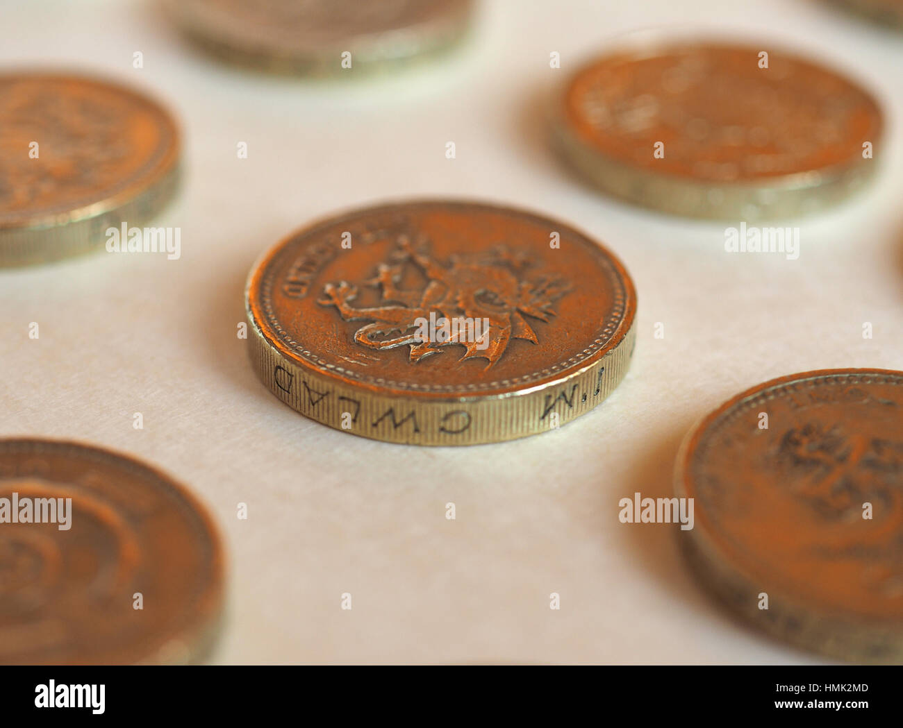 Array of Pound (GBP) coin, currency of United Kingdom (UK ...