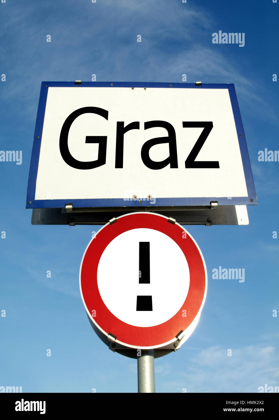 Town sign Graz Stock Photo - Alamy
