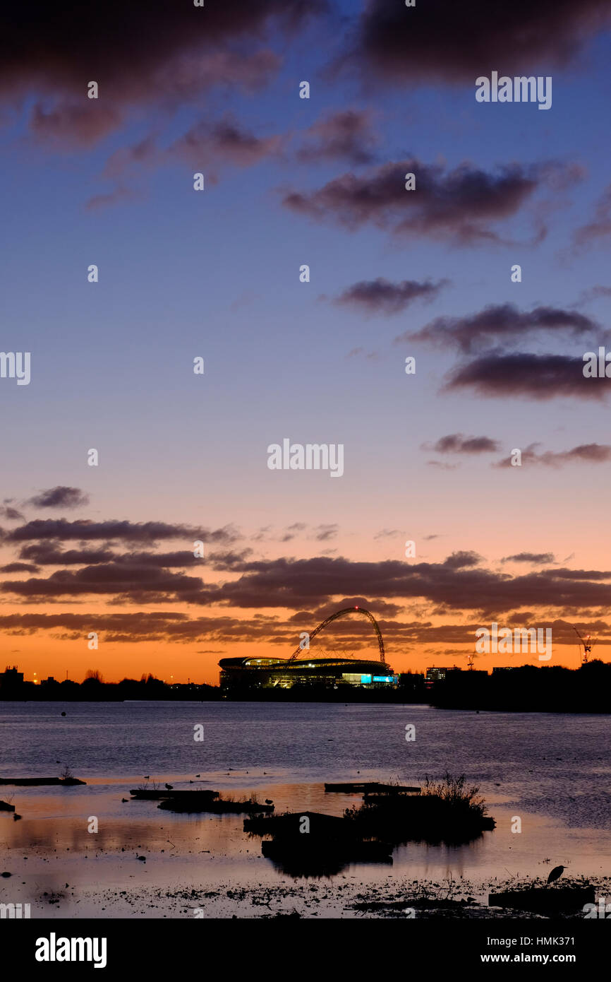 Wembley stadium at sunset Stock Photo - Alamy