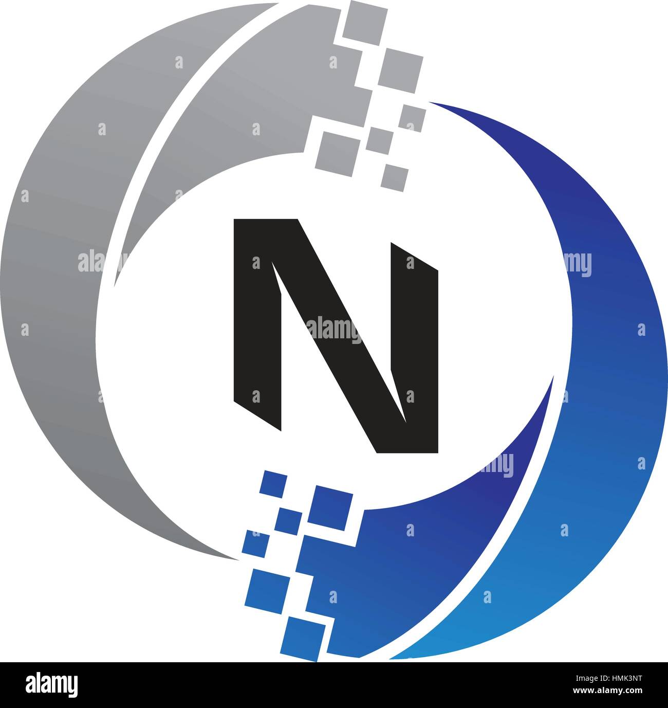 Pixel n letter Stock Vector Images - Alamy