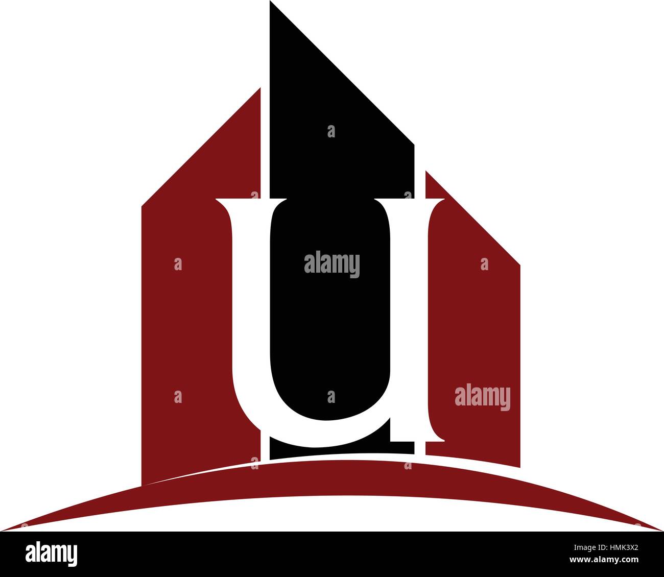 U letter roof logo Stock Vector Images - Alamy