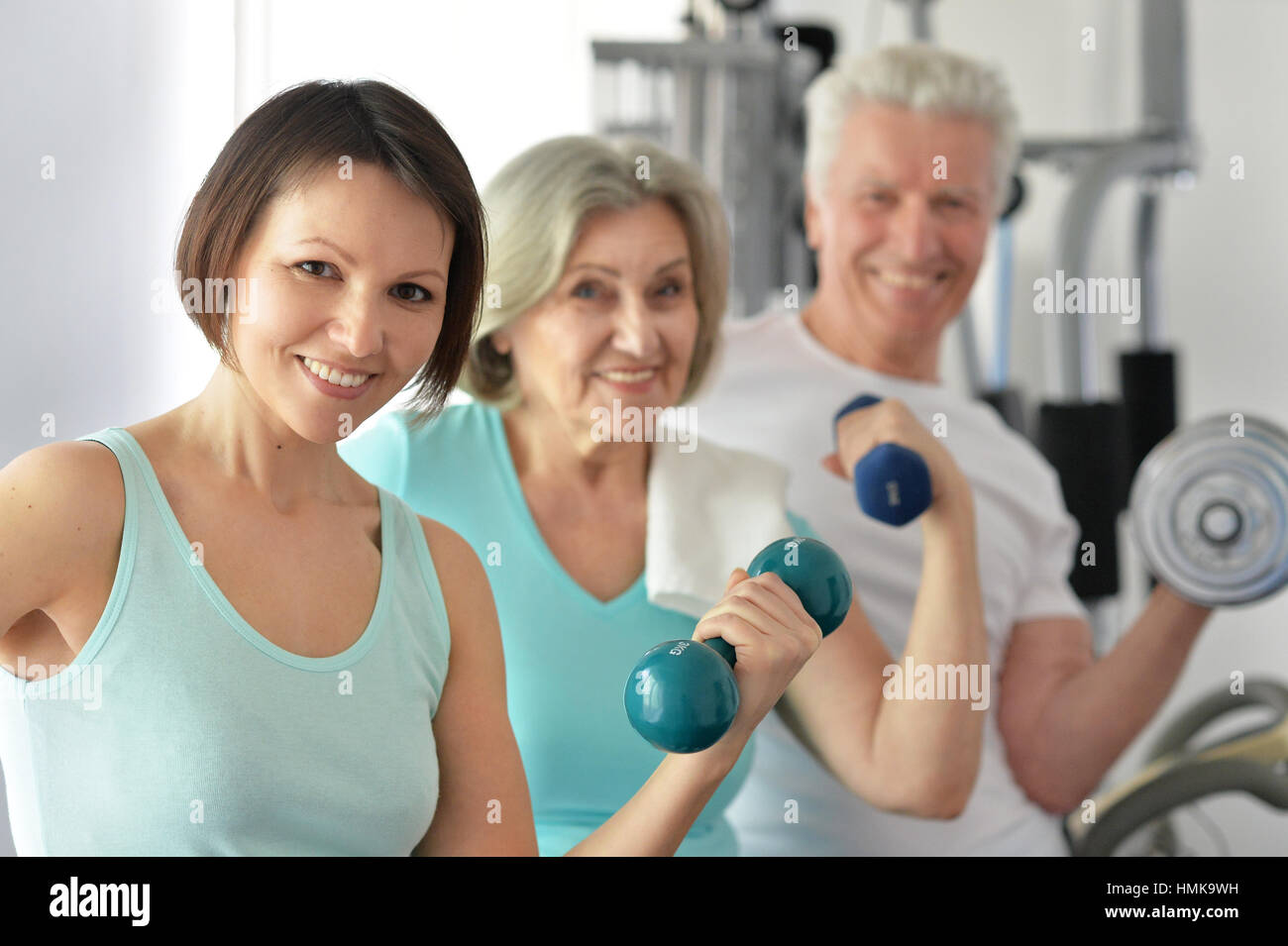 family doing exercises Stock Photo - Alamy