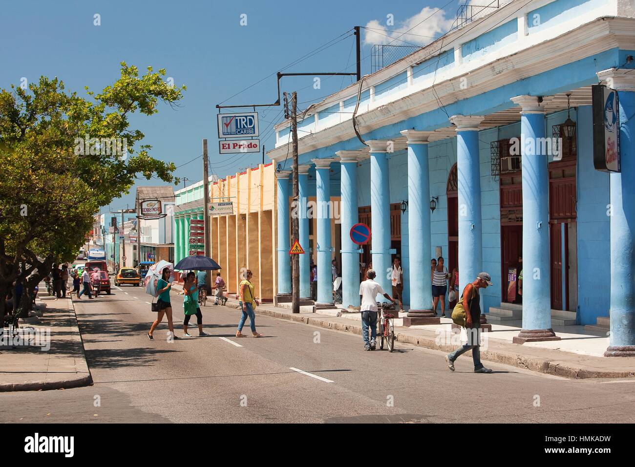 Street scene from the Paseo del Prado or so called Boulevard with ...