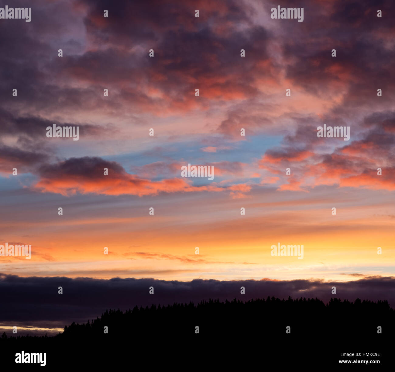 Vivid sunset sky landscape Stock Photo - Alamy