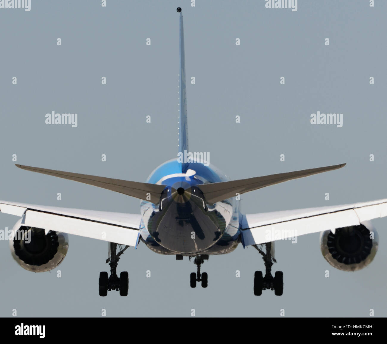 the first Boeing 787-8 Dreamliner prototype on final-approach landing ...