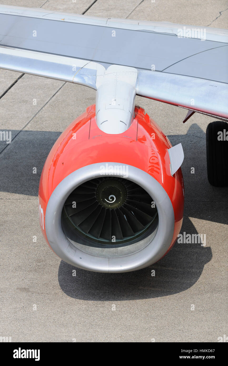 CFM56-5 engine-intake of Air Berlin Airbus A319-110 parked Stock Photo ...