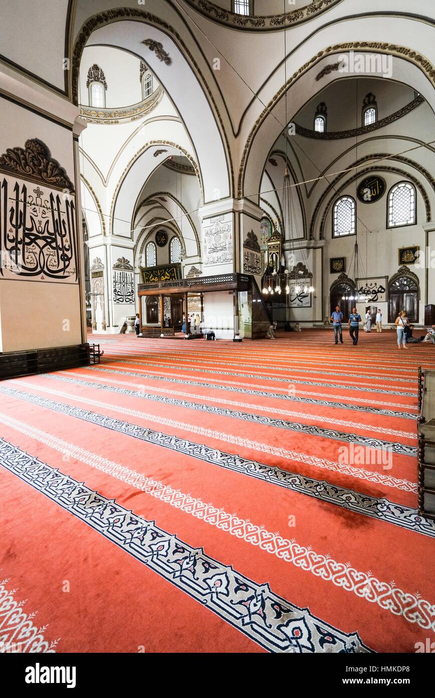 Ulu Mosque (Grand Mosque) by architect Ali Neccar. 14th Century. Bursa ...
