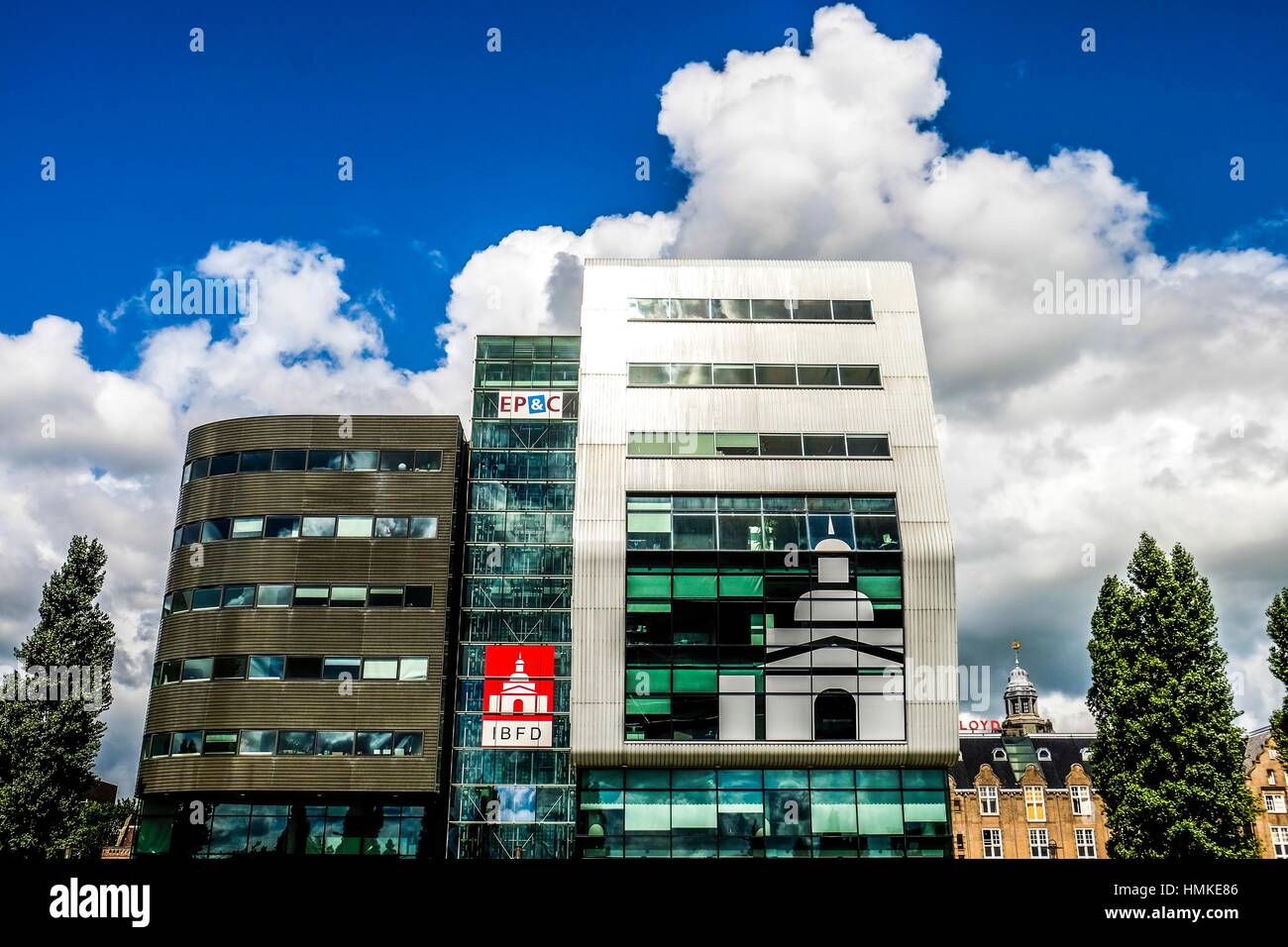 Building of the SBS broadcasting, modern architecture of Amsterdam ...