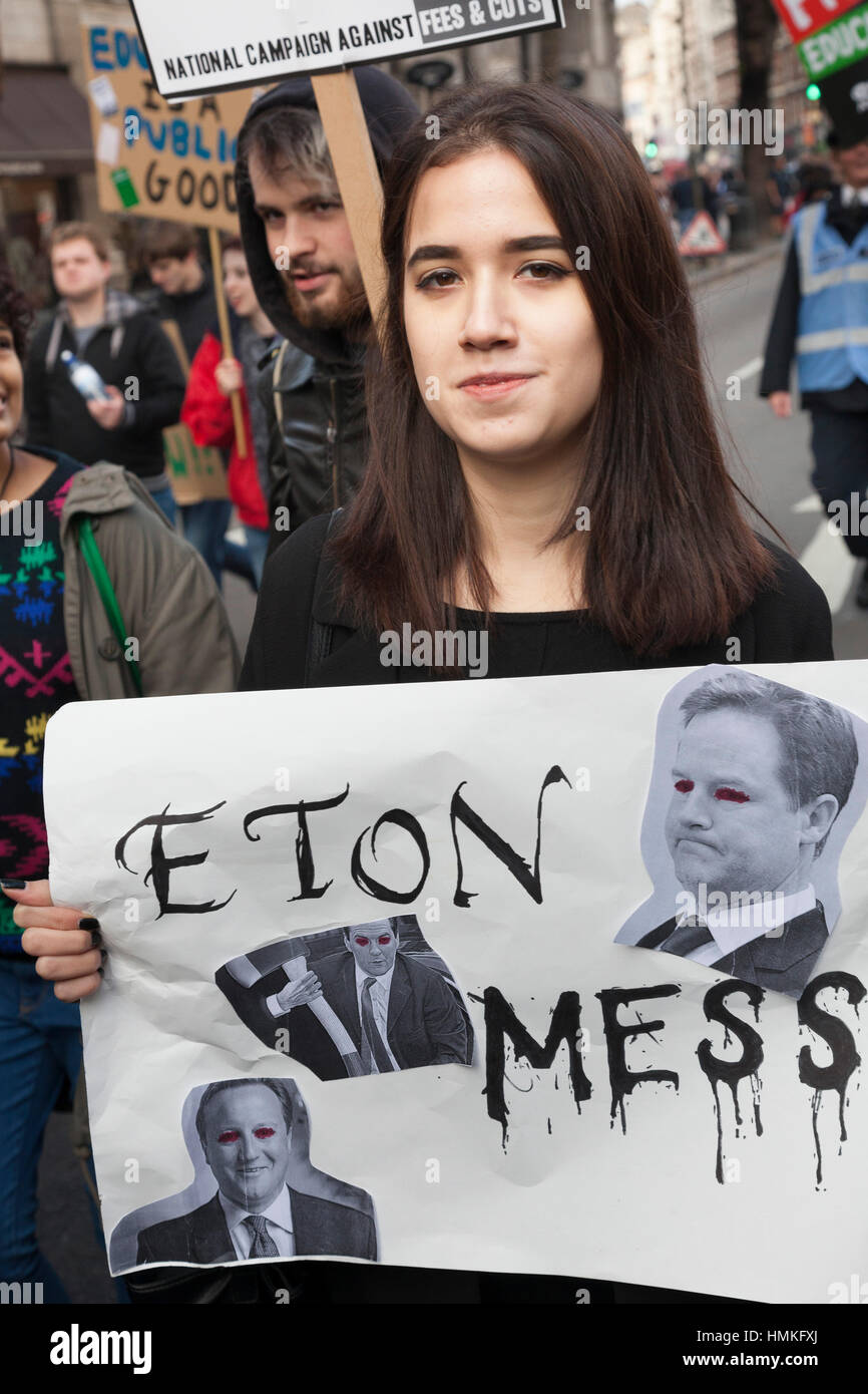 Student protest against education fees. They marched through London ...