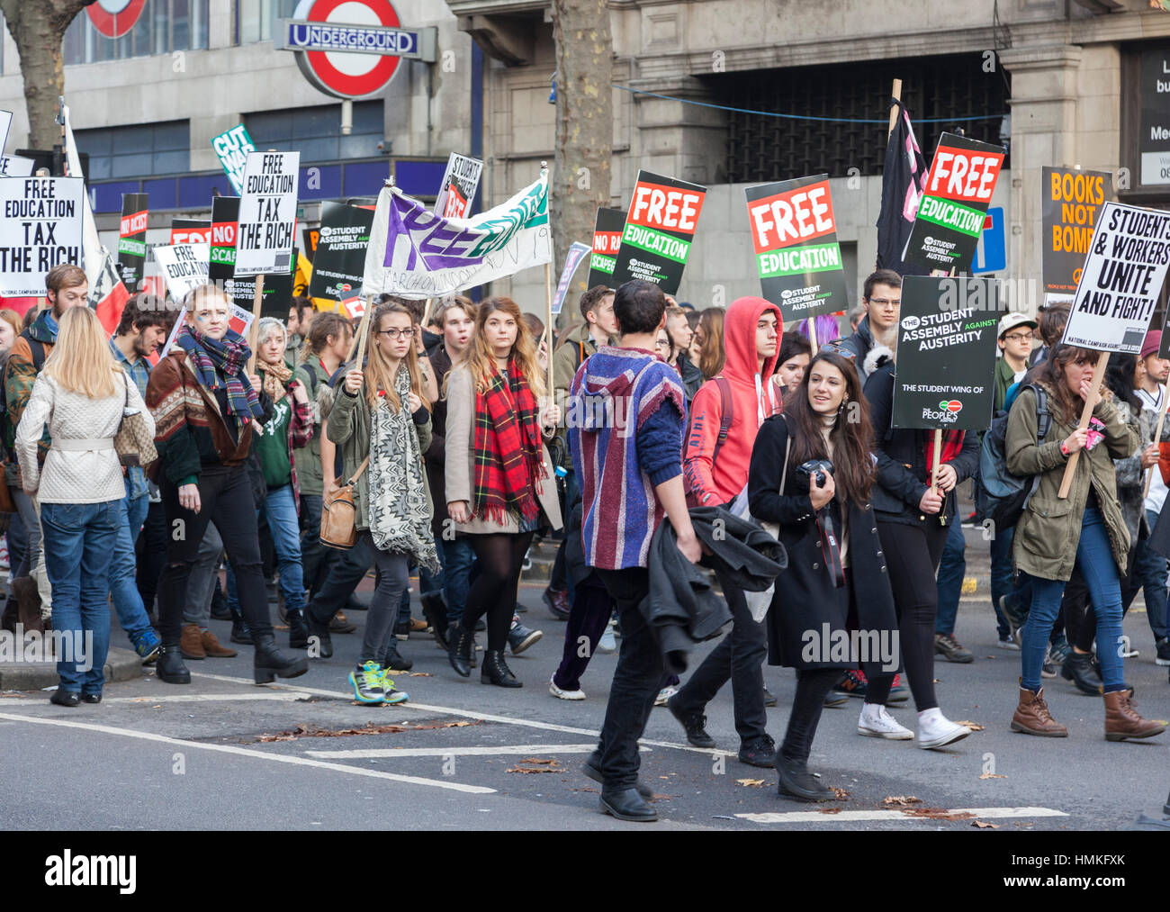 Student protest against education fees. They marched through London ...