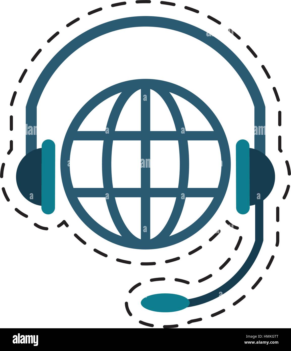 world planet head service communication cut line Stock Vector Image ...