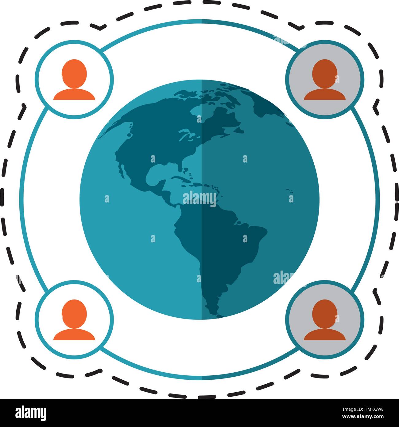 world people communication relation cut line Stock Vector Image & Art ...