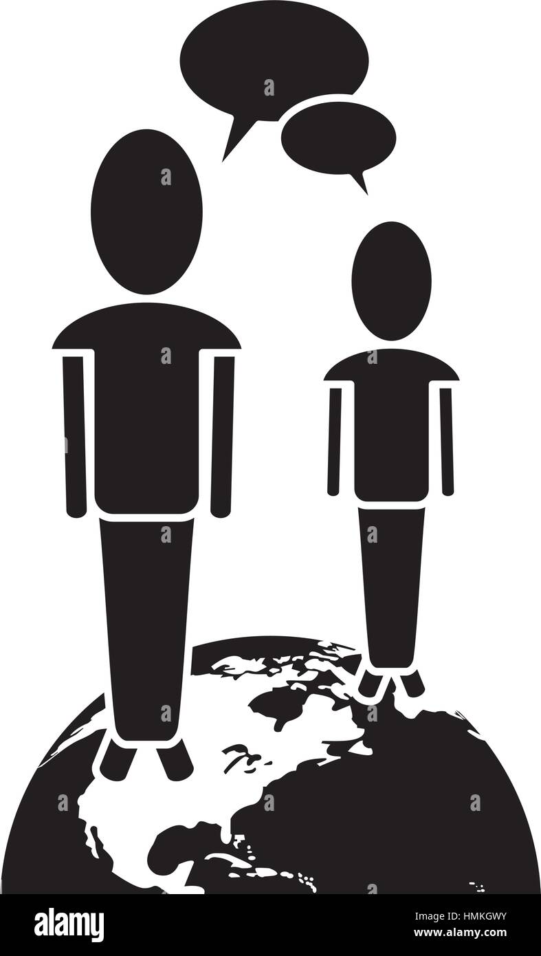 persons world talking chatting pictogram Stock Vector Image & Art - Alamy