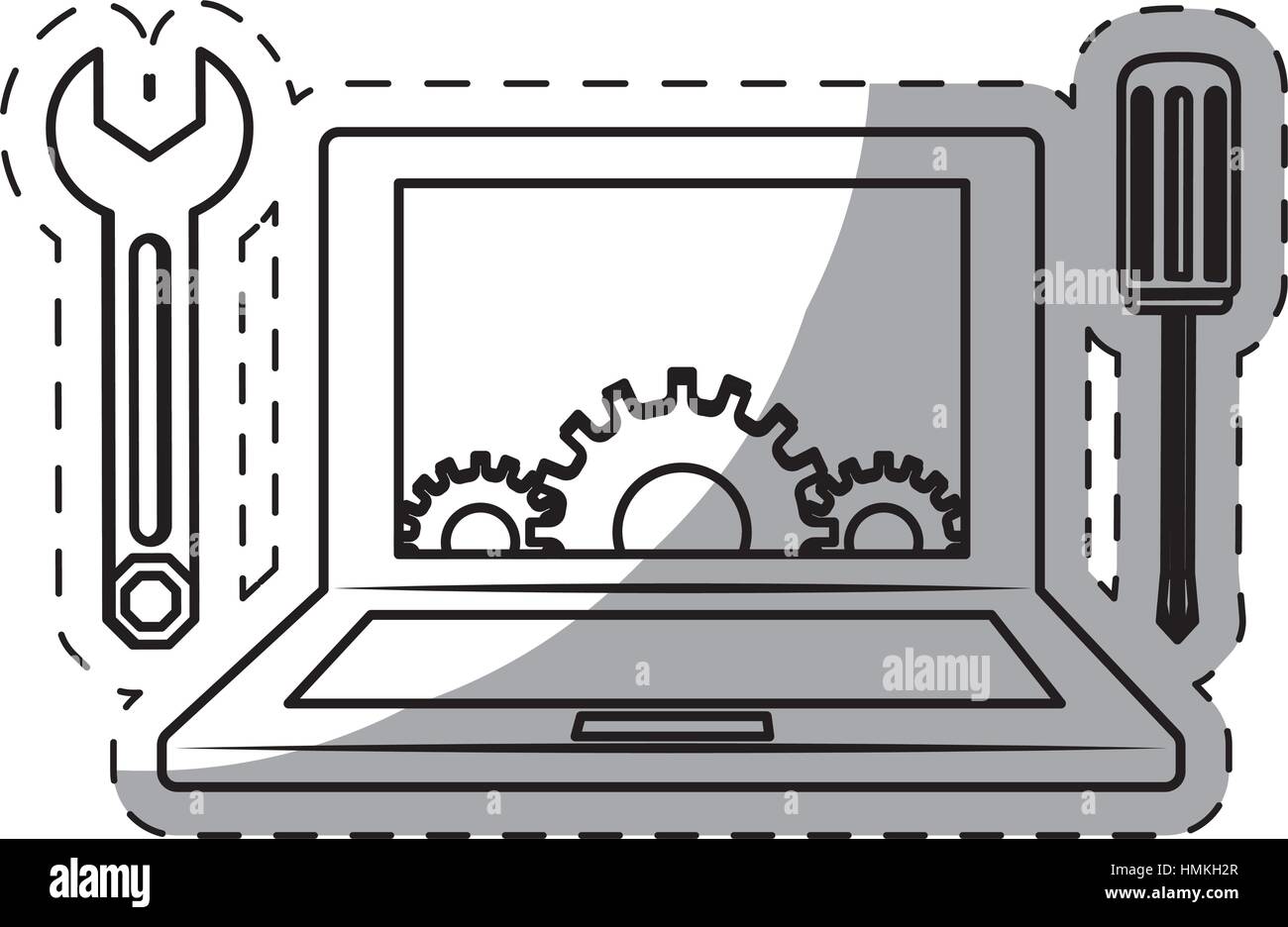 online technical service abstract image sticker vector illustration ...