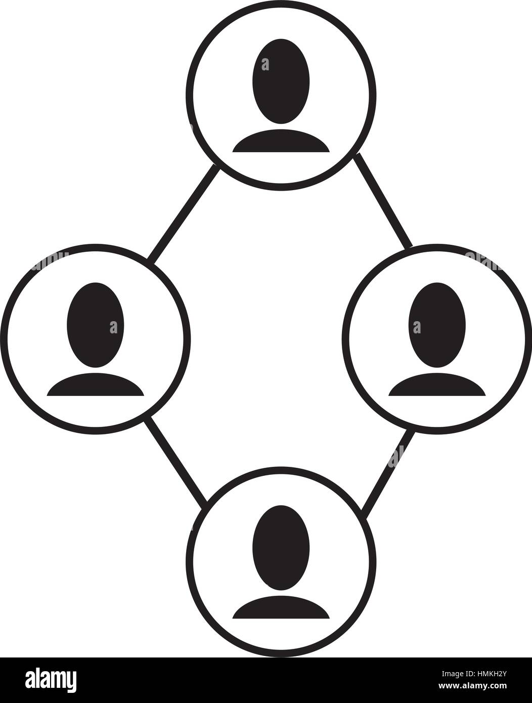 group people connected unity communication pictogram Stock Vector Image ...