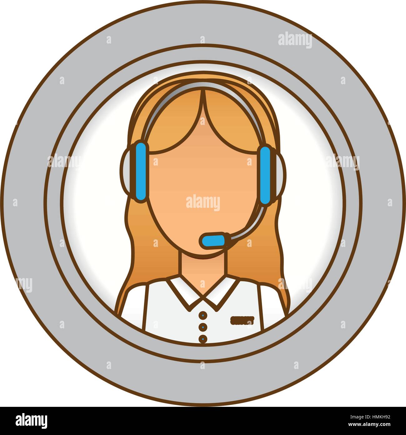 female call center telemarketing tech service worker wearing headset ...