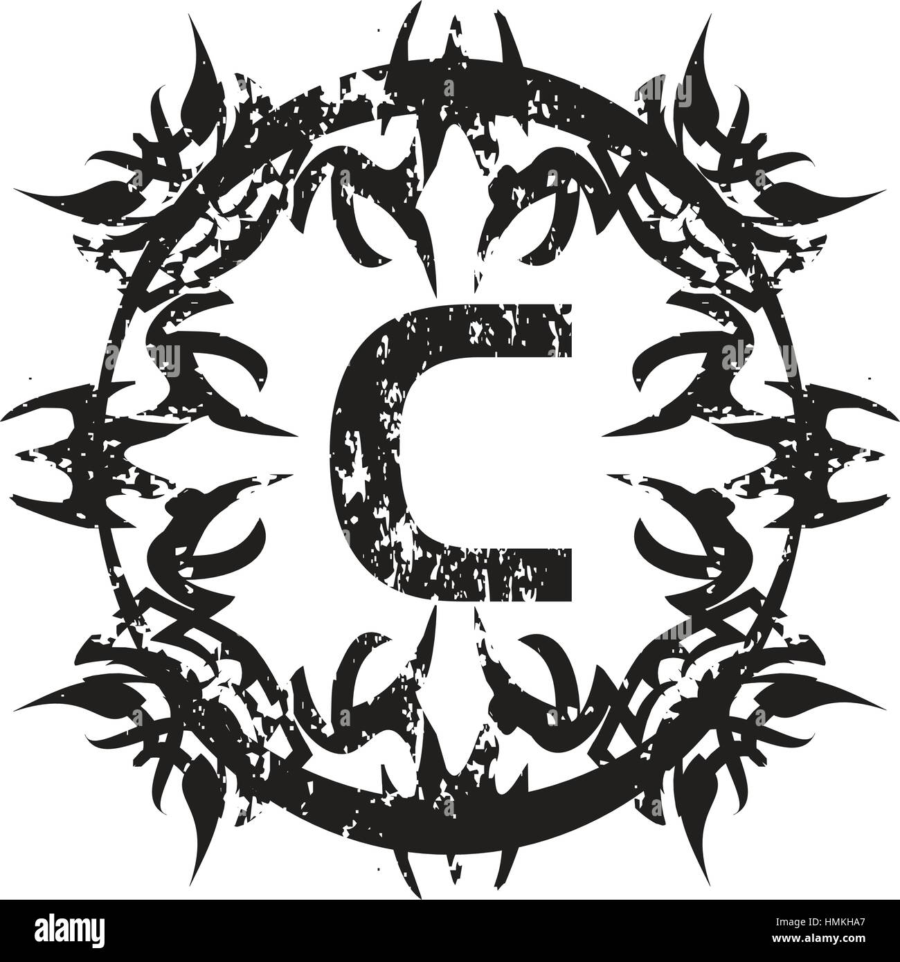 Rough Letter C Stock Vector Image & Art - Alamy