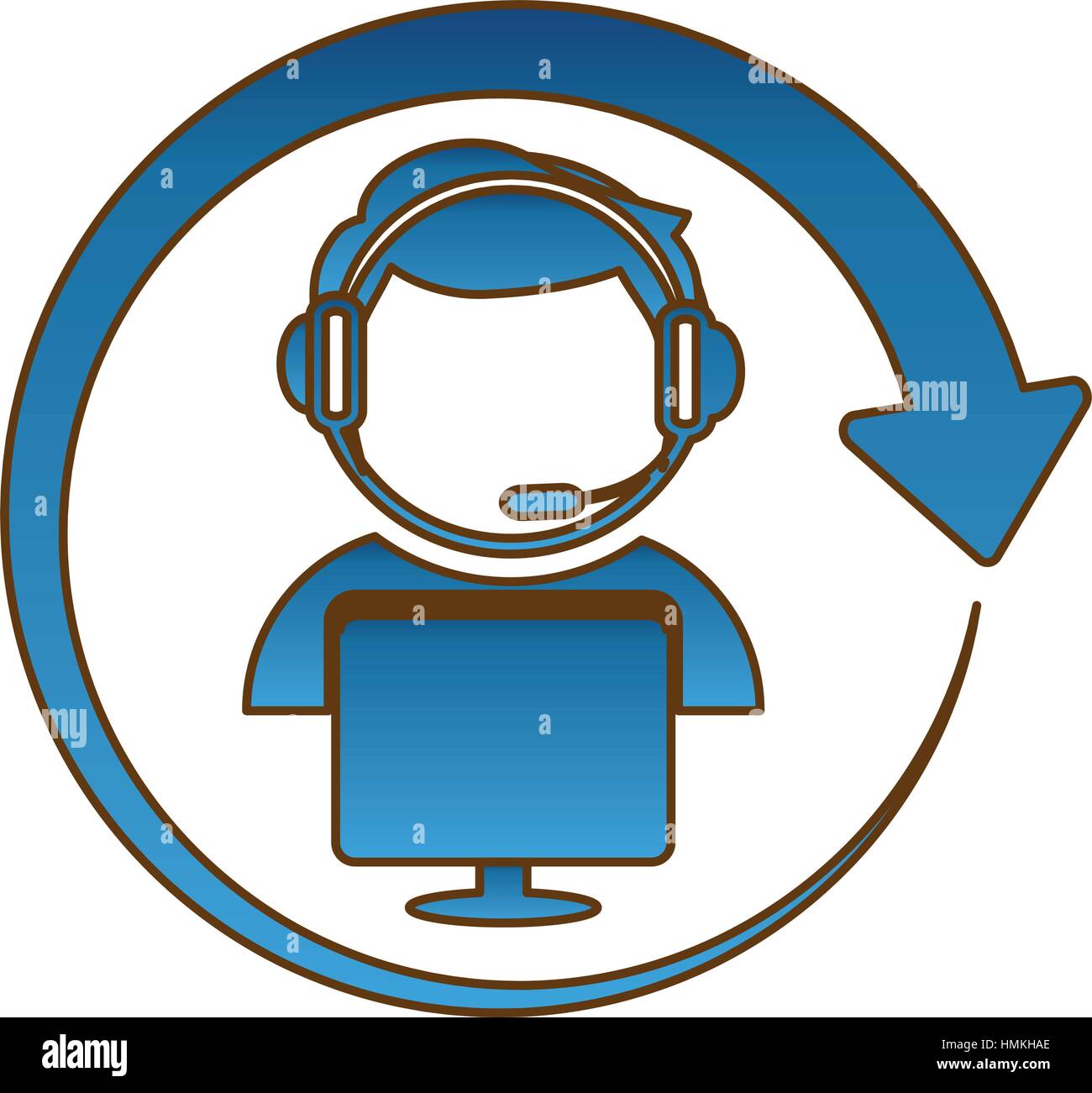 technical support assistant icon image, vector illustration Stock ...