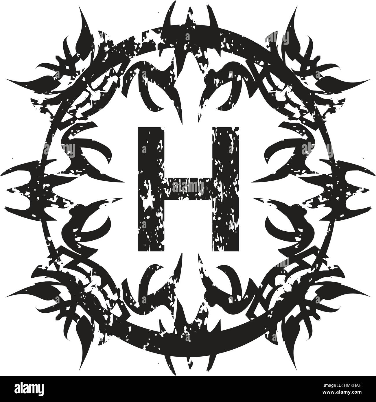 Rough Letter H Stock Vector Image & Art - Alamy
