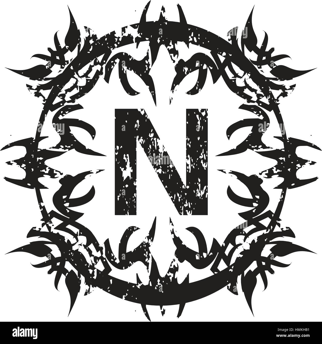 Rough Letter N Stock Vector Image & Art - Alamy