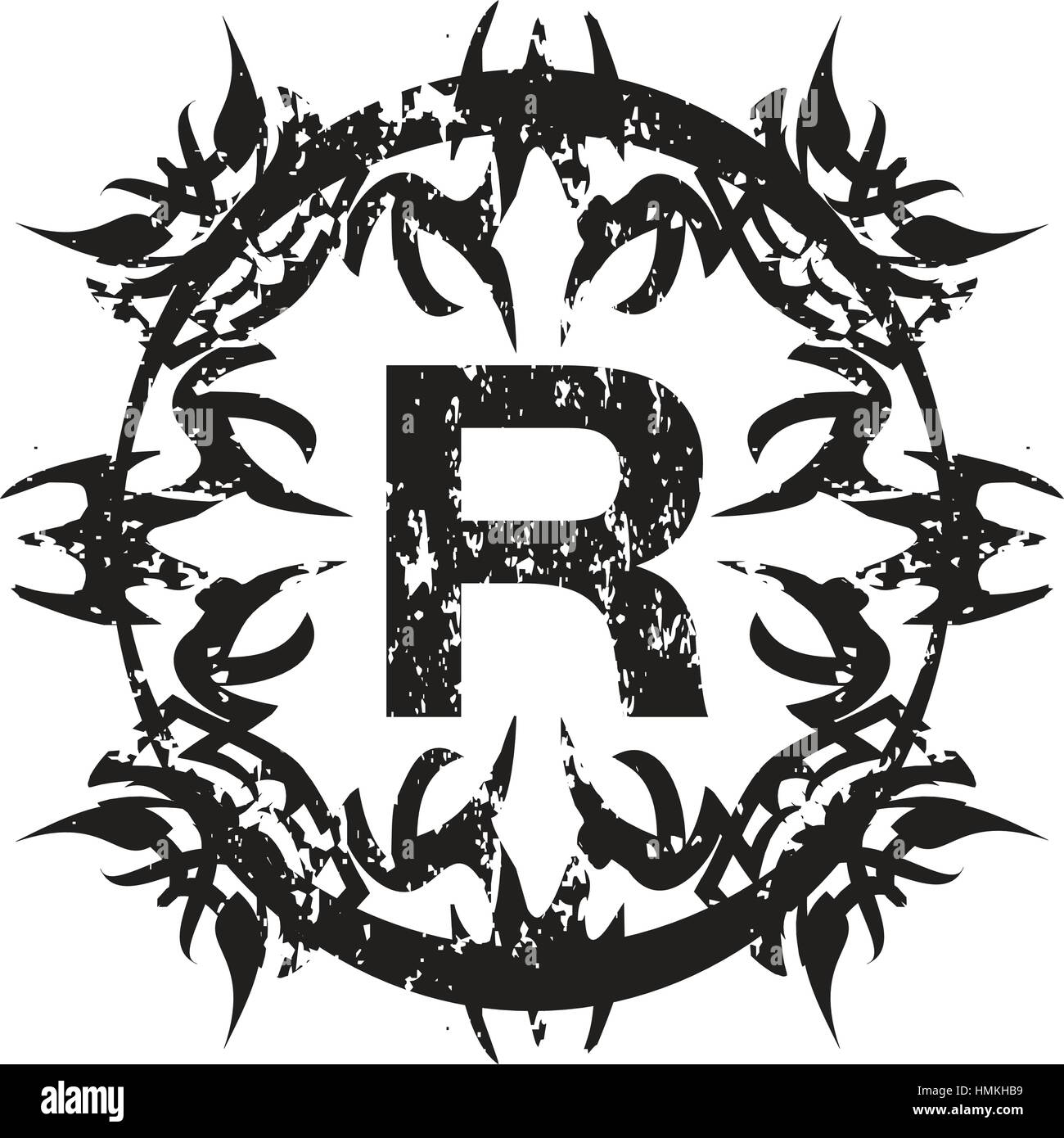 Rough Letter R Stock Vector Image & Art - Alamy