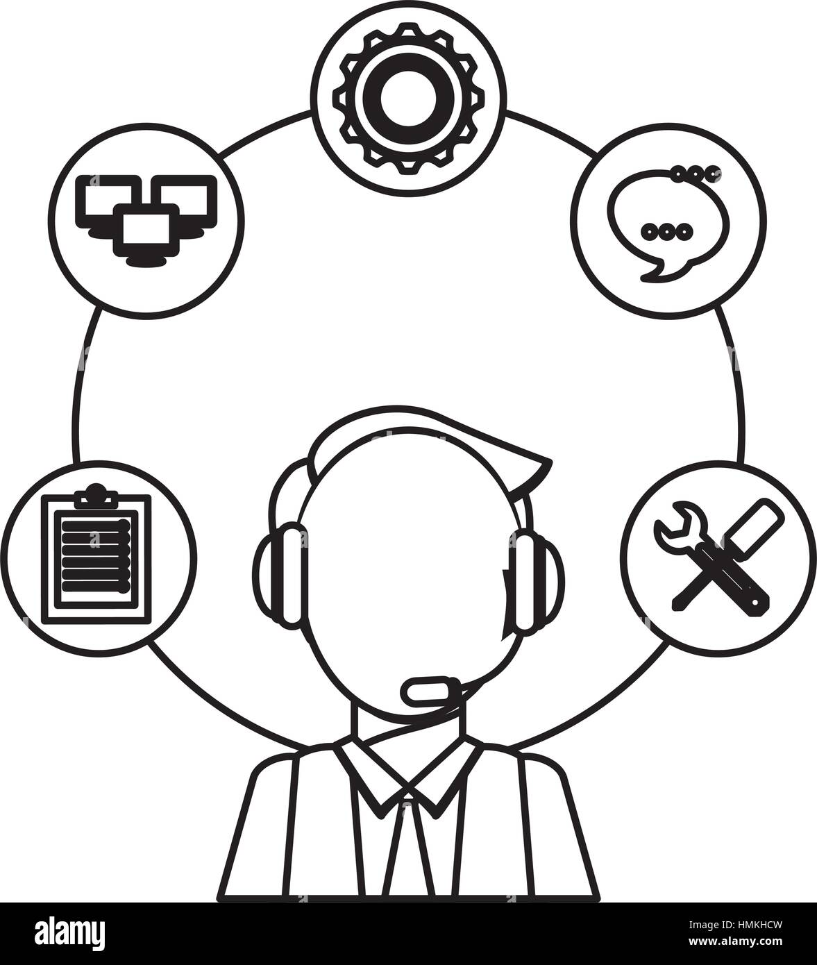 technical service and call center icon, vector illustration image Stock ...